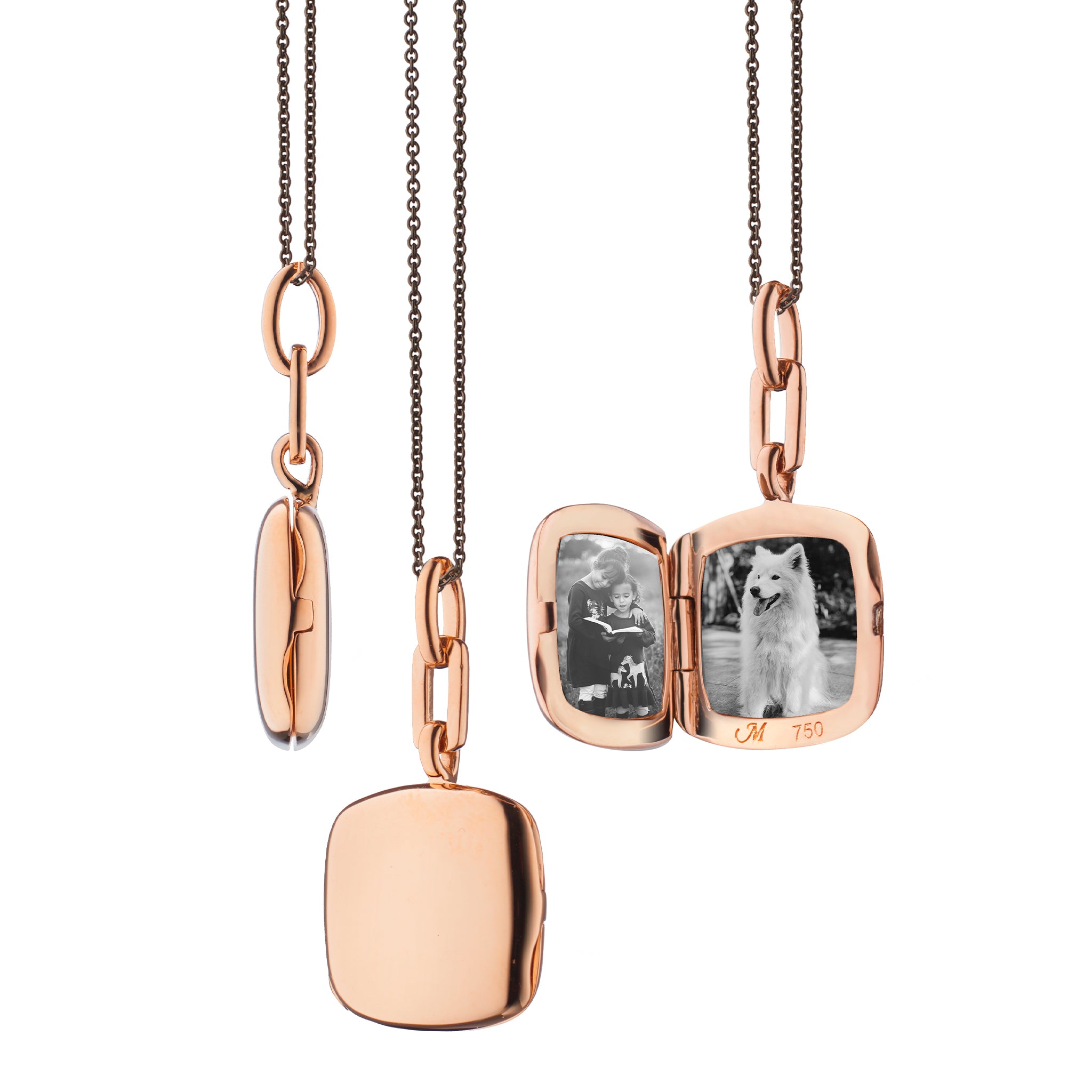"Viv" Slim 18K Rose Gold Locket | Monica Rich Kosann
