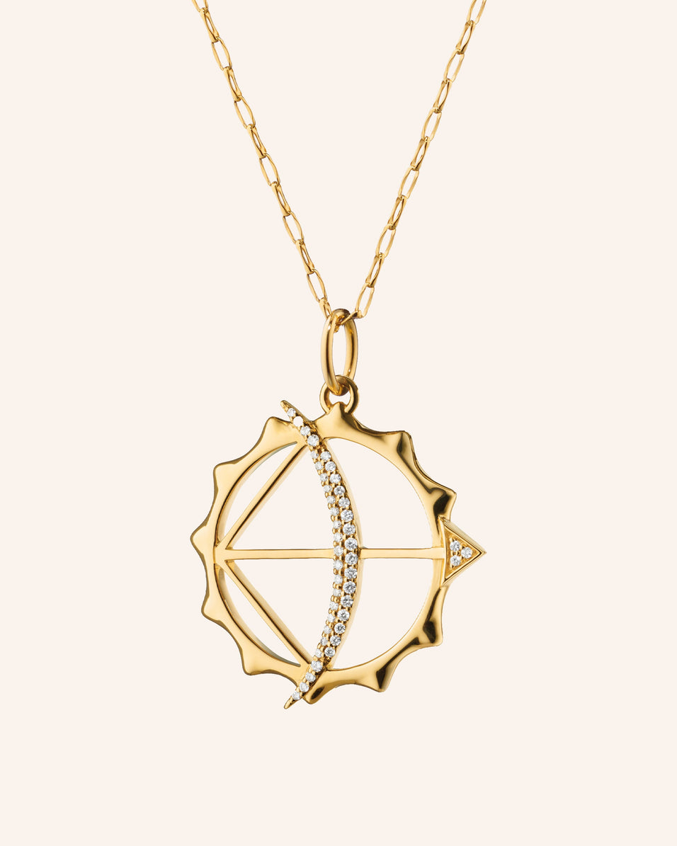 18K Gold Apollo Charm Necklace with Diamond | Monica Rich Kosann