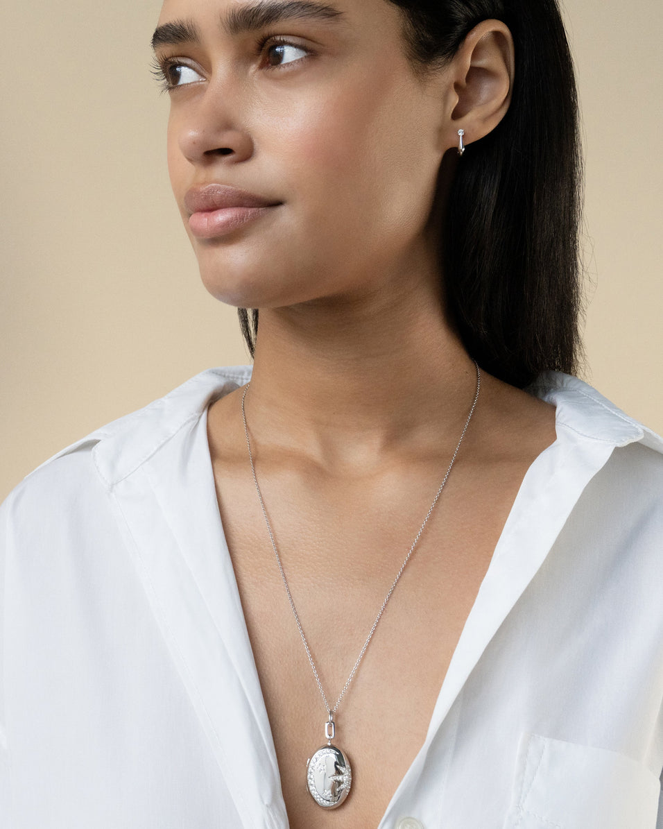 Sterling Silver Galaxy Locket Necklace | Monica Rich Kosann