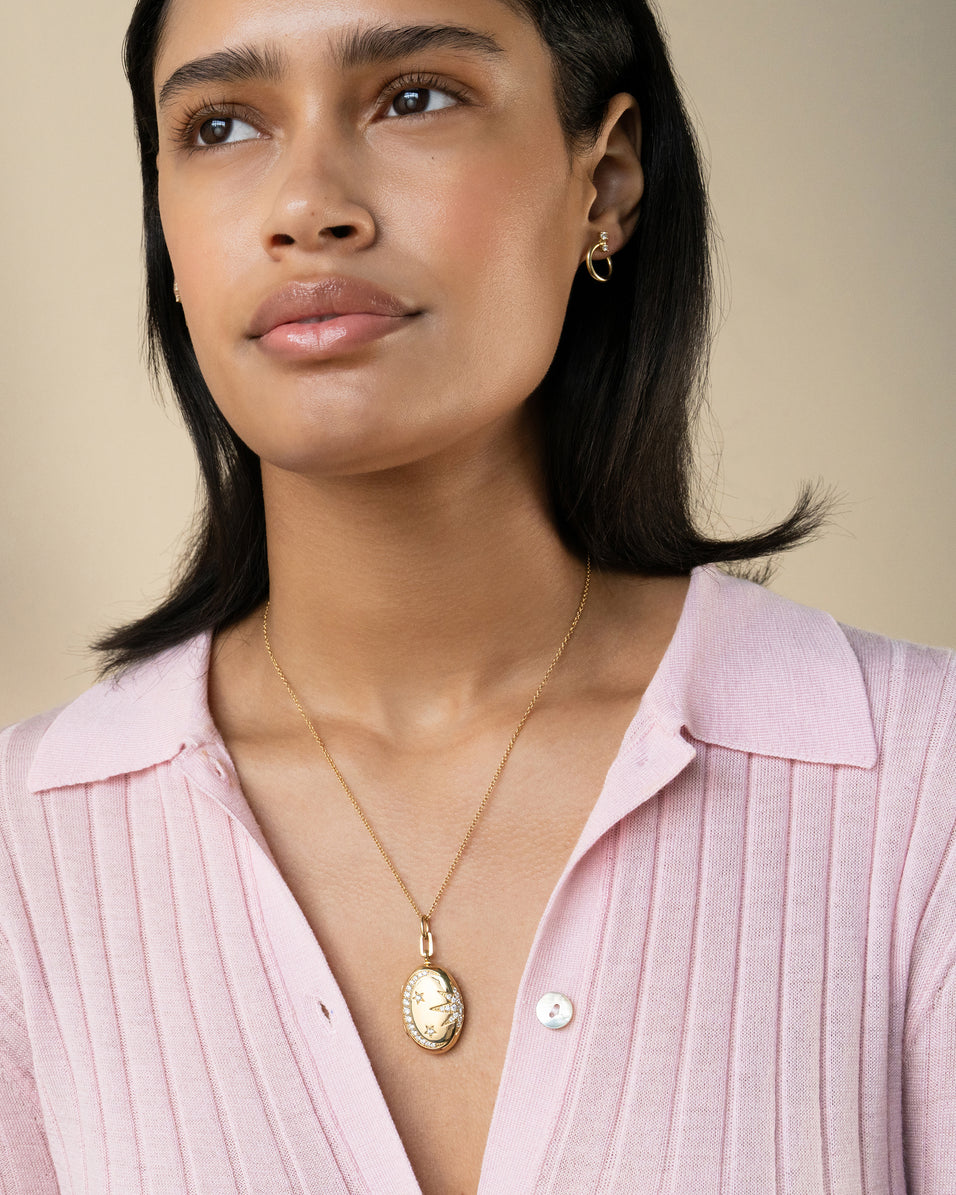 Galaxy 18K Gold Locket Necklace | Monica Rich Kosann