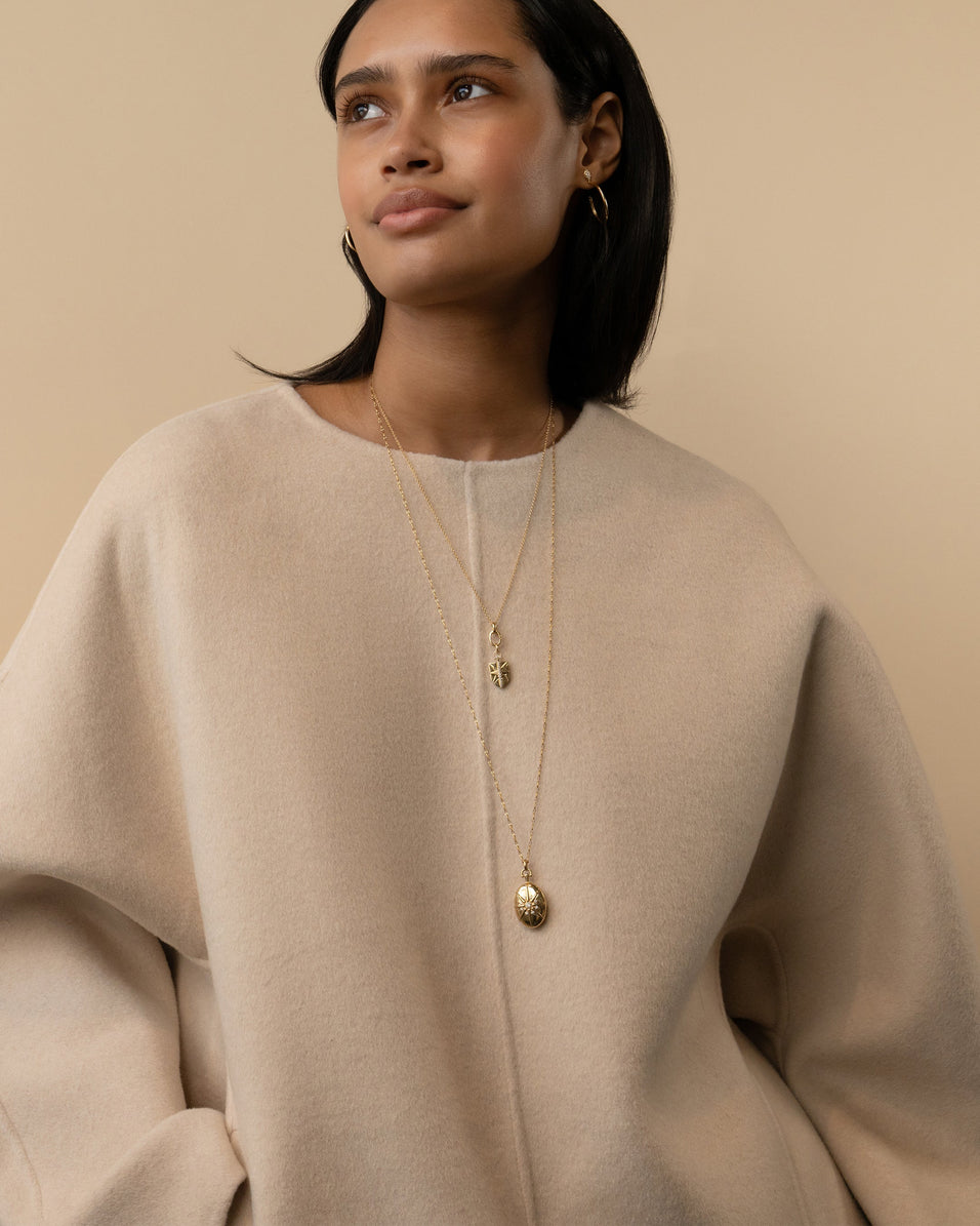 Four Image "Midi" 18K Gold Star Burst Locket | Monica Rich Kosann