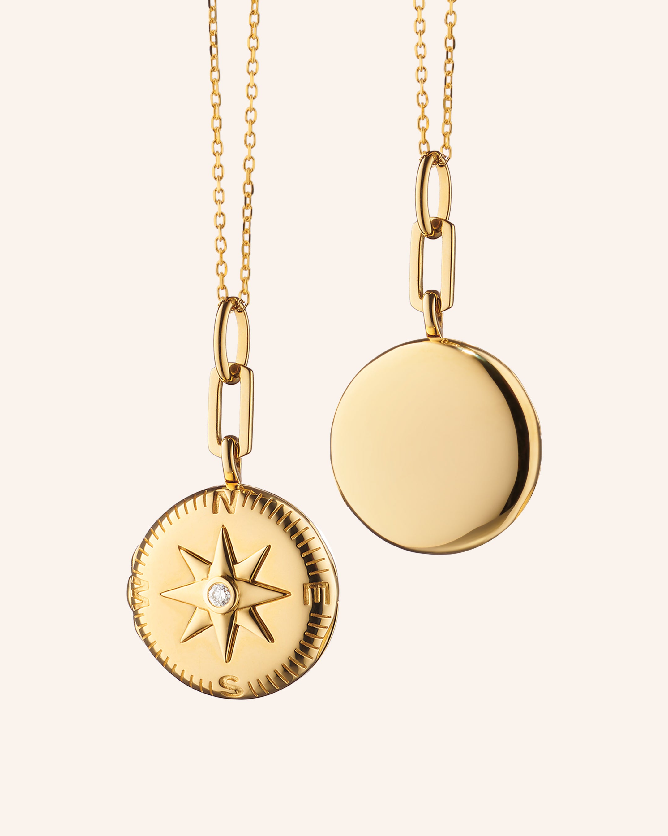 18K Gold Compass Locket Necklace | Monica Rich Kosann