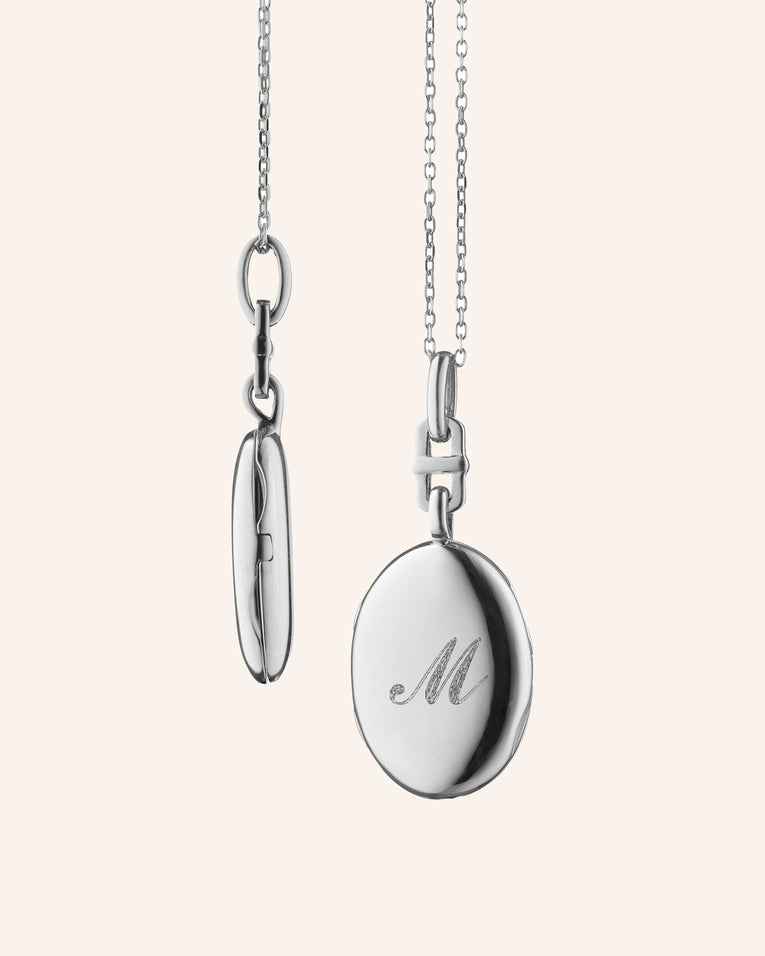 Slim Eve Engraved Locket Necklace | Monica Rich Kosann