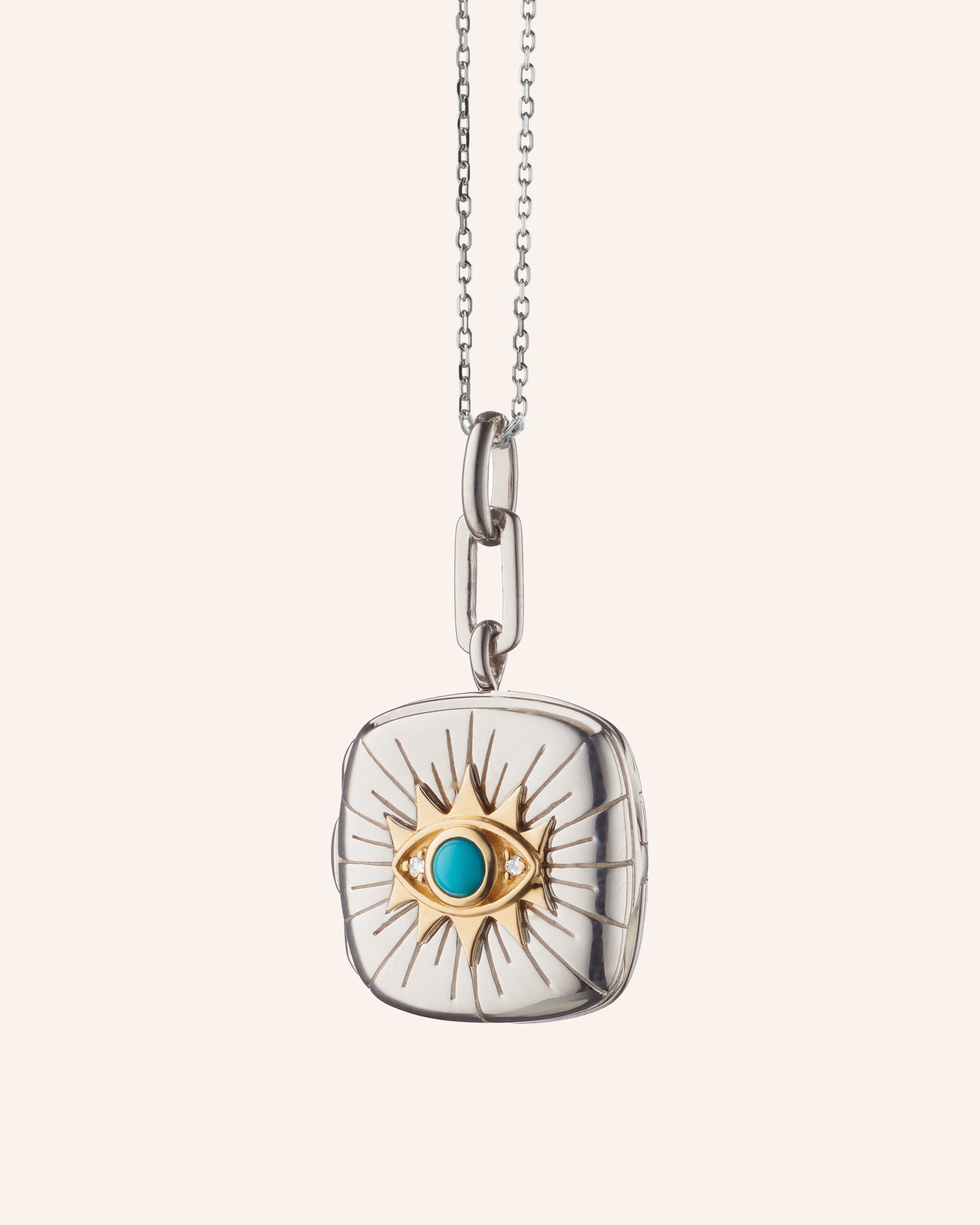 "Protect" Evil Eye Sterling Silver Locket | Monica Rich Kosann