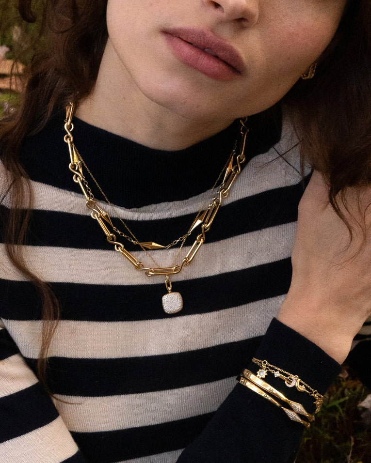 Slim "Rae" Locket with White Diamonds | Monica Rich Kosann