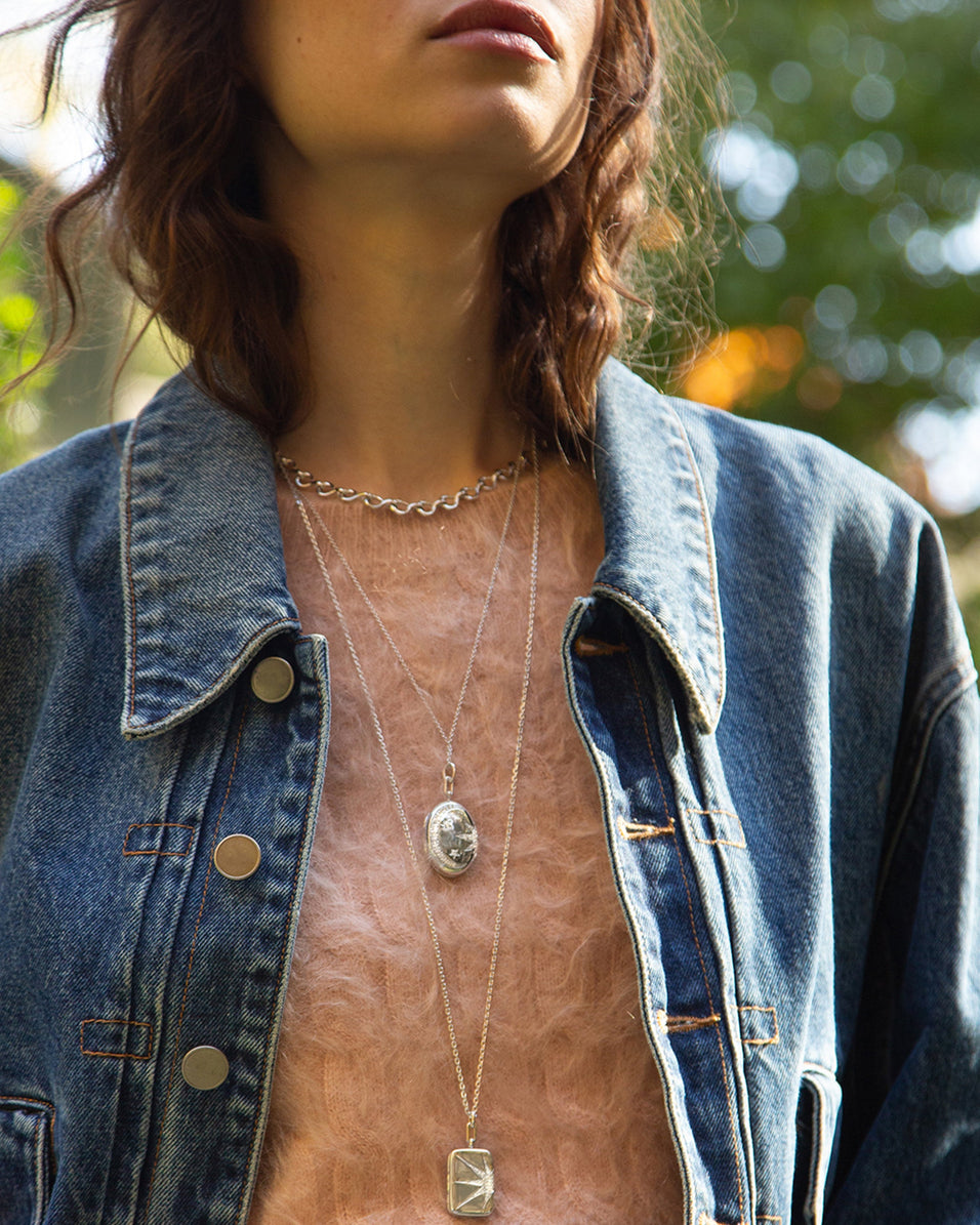 Sterling Silver Sun and Star Locket | Monica Rich Kosann