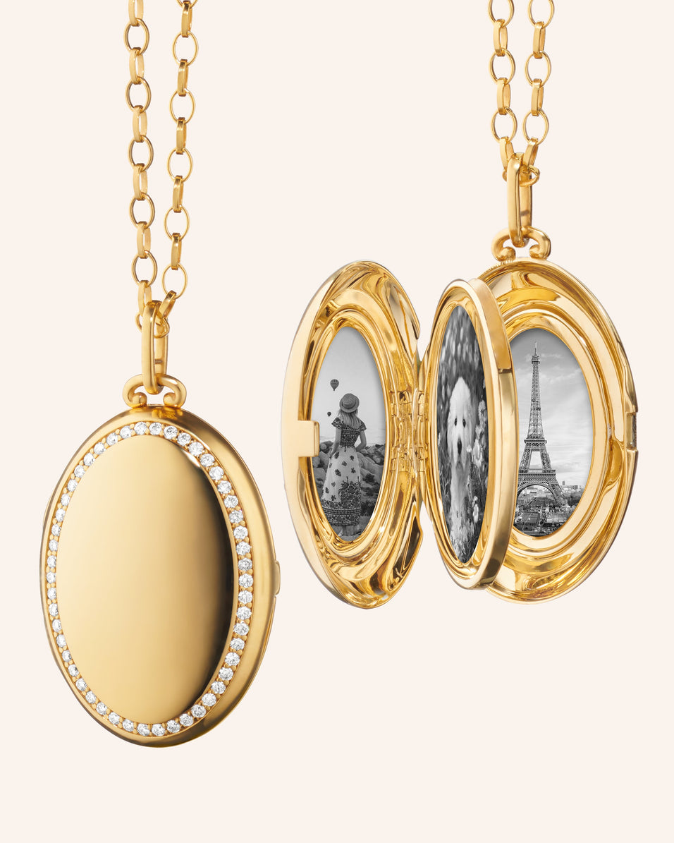 Four Image "Luxe" 18K Gold Locket Necklace | Monica Rich Kosann