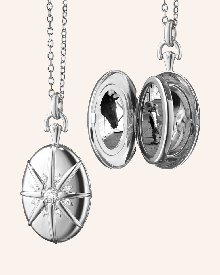 Four Image "Midi" Silver Star Burst Locket | Monica Rich Kosann