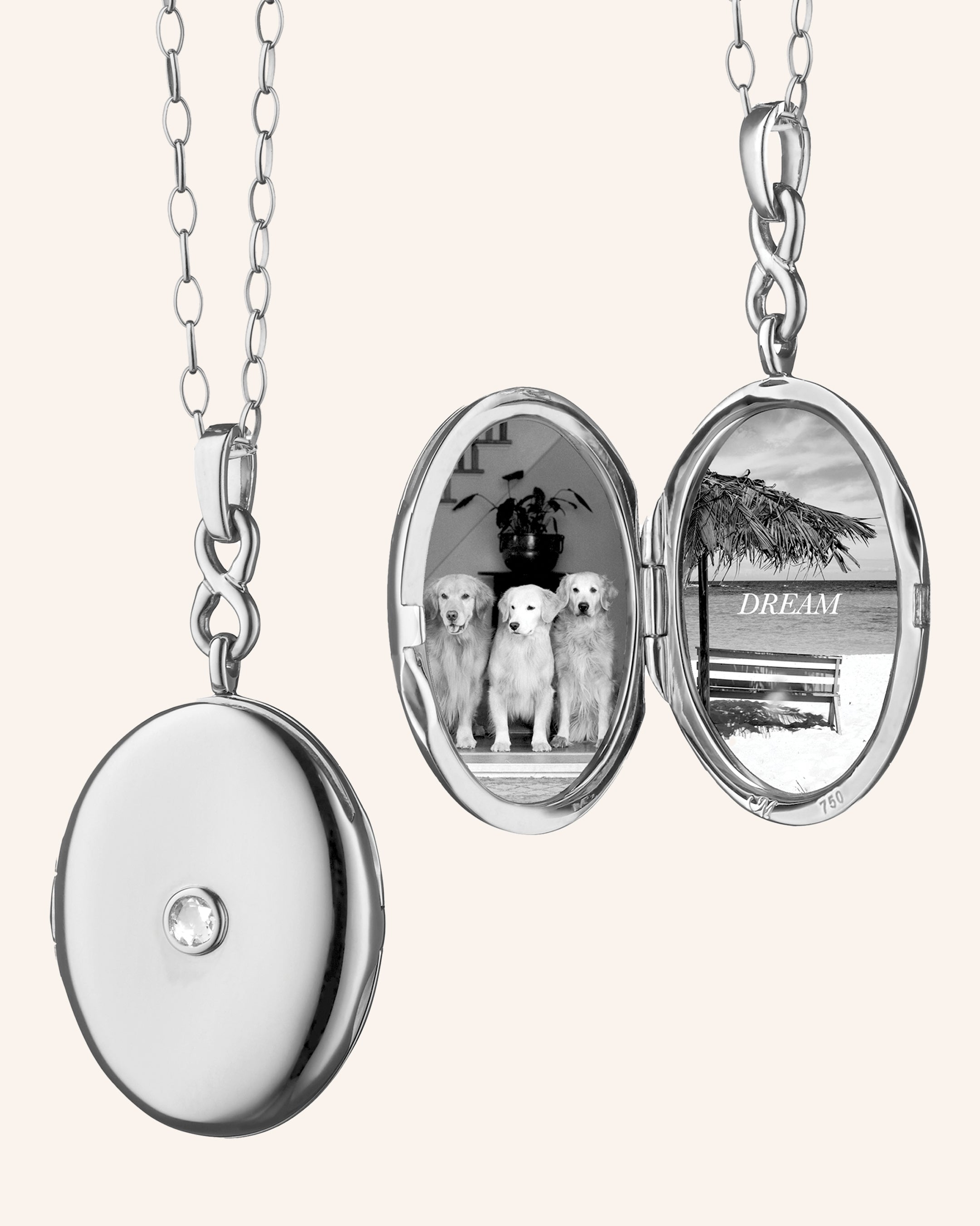 Sterling Silver & Sapphire Infinity Locket | Monica Rich Kosann