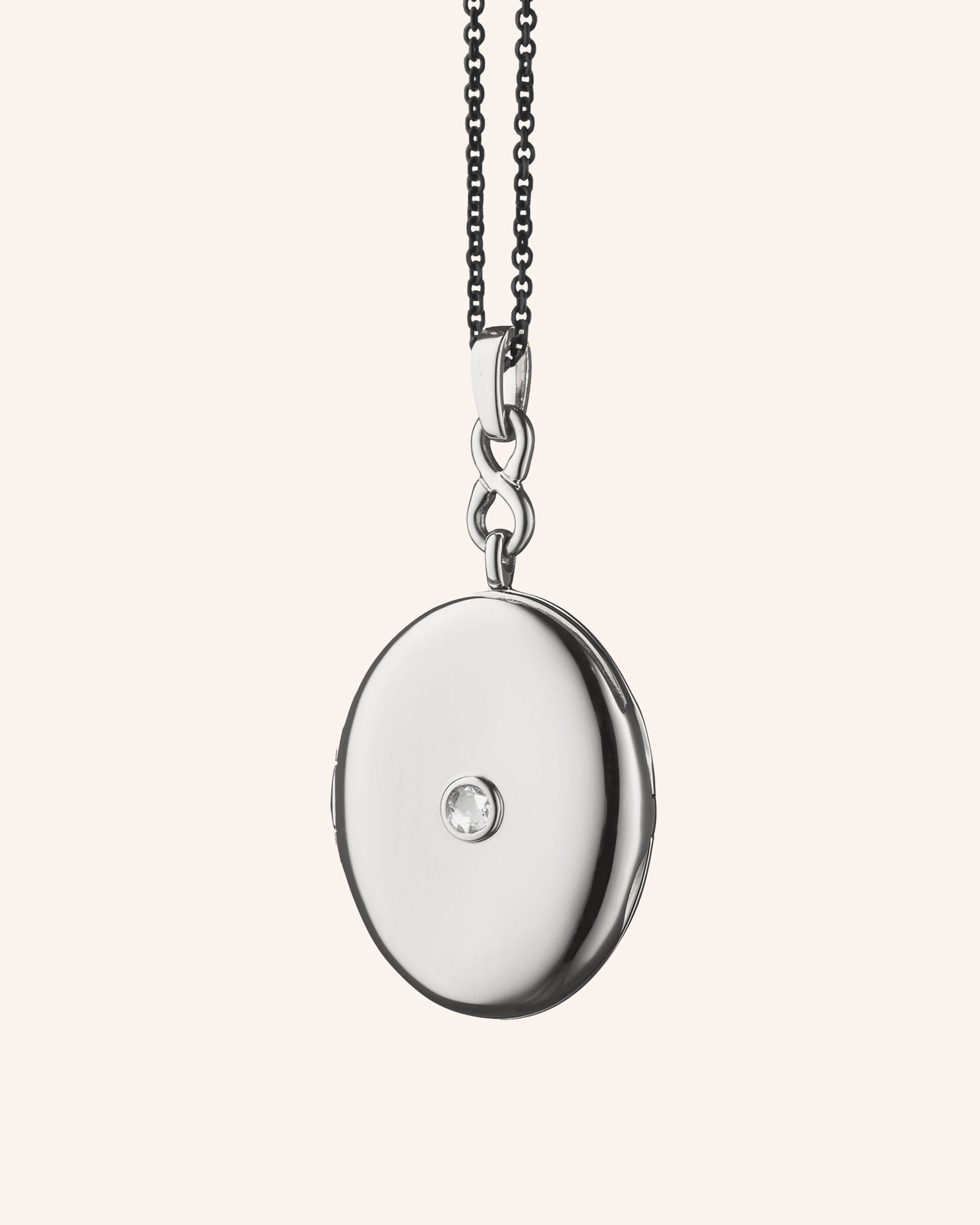 Sterling Silver & Sapphire Infinity Locket | Monica Rich Kosann