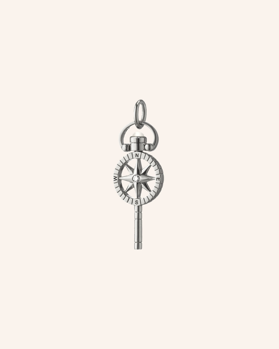 Sterling Silver Adventure Compass Charm | Monica Rich Kosann