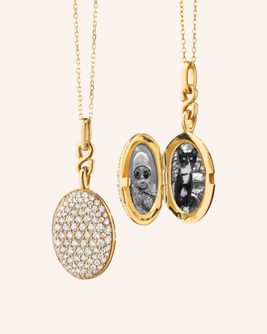Slim "Kitt" 18K Gold Locket Necklace | Monica Rich Kosann