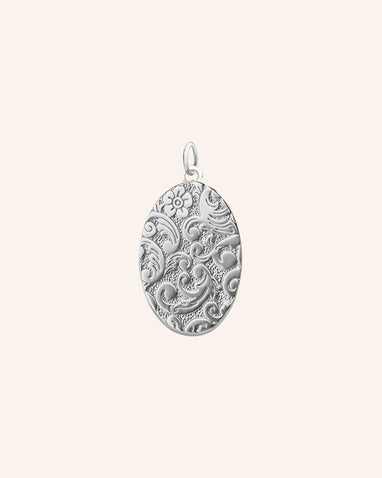 Sterling Silver Half-Locket With Filigree | Monica Rich Kosann