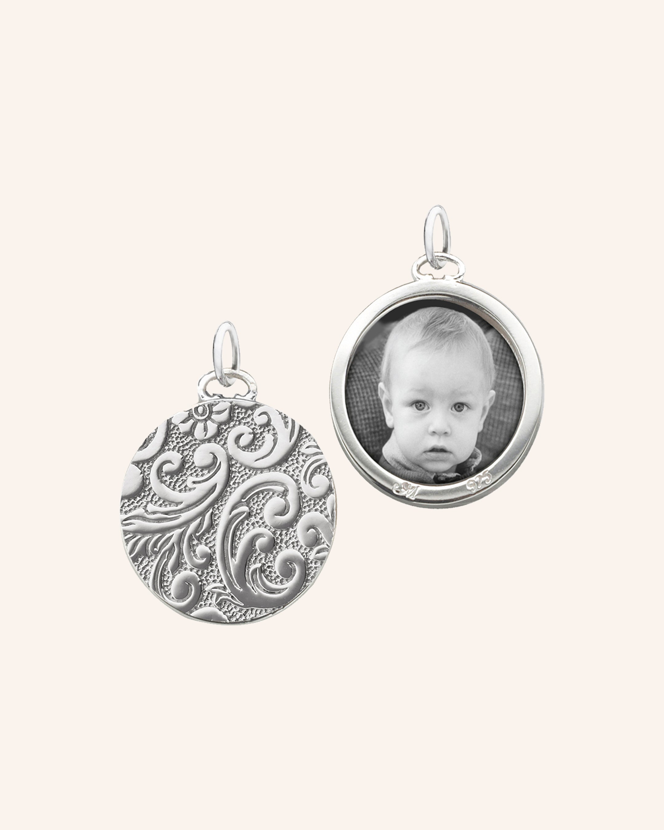 Floral Sterling Silver Half-Locket Charm | Monica Rich Kosann