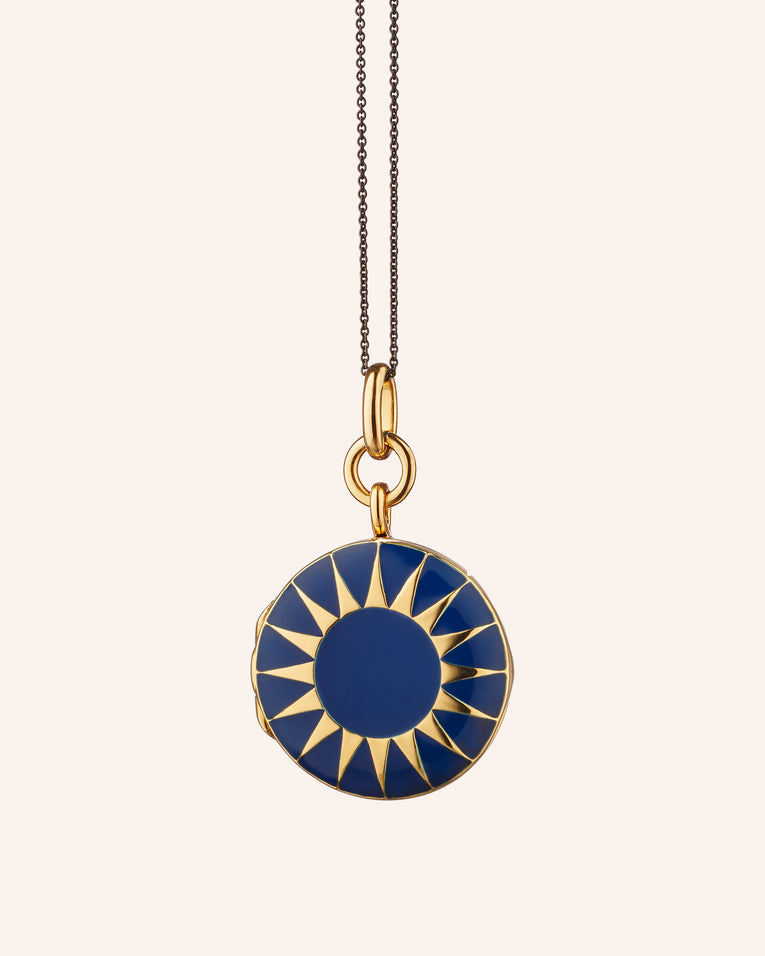 18K Gold Vermeil Locket - Blue | Monica Rich Kosann