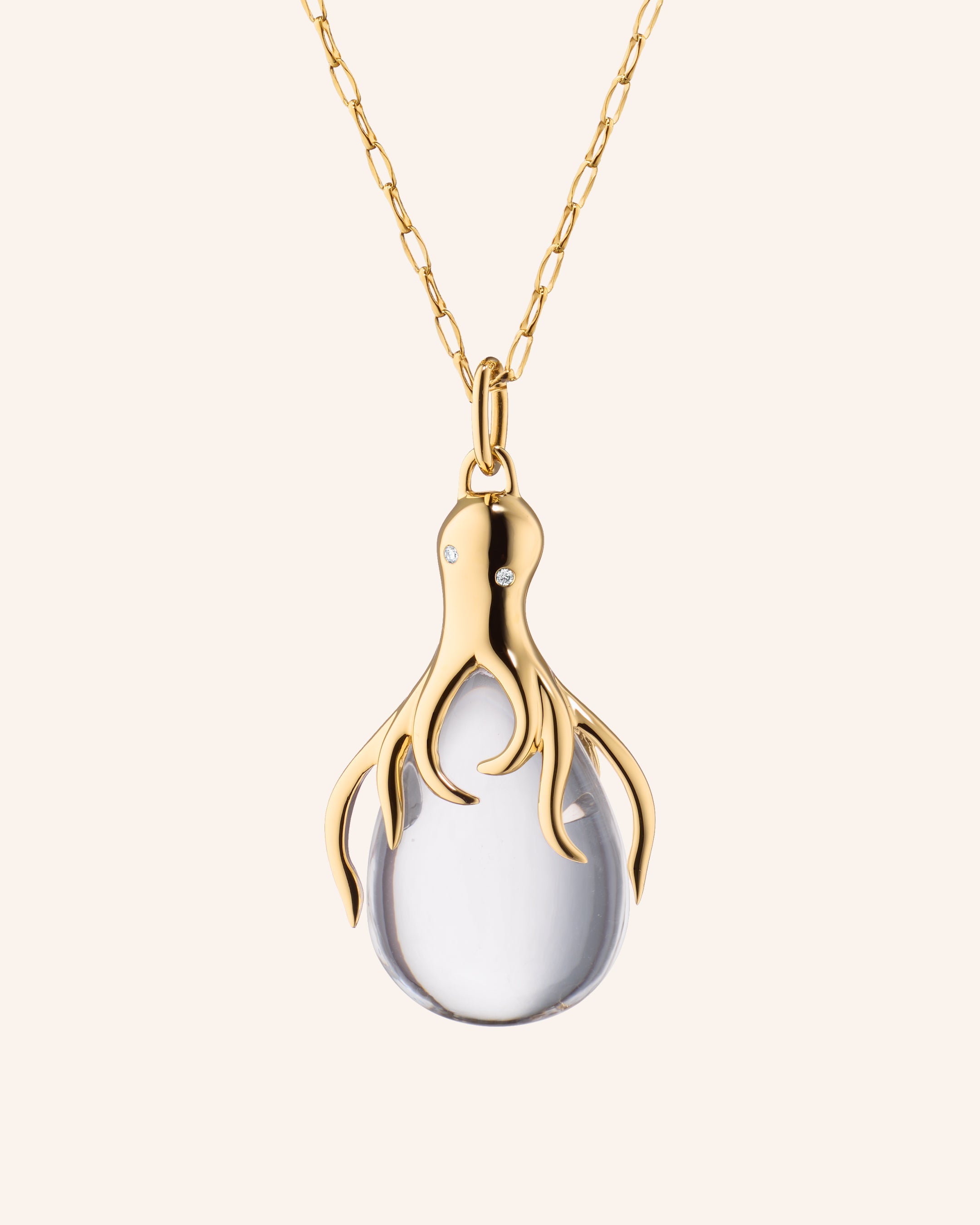 “Intuition” Octopus on Rock Crystal Necklace | Monica Rich Kosann