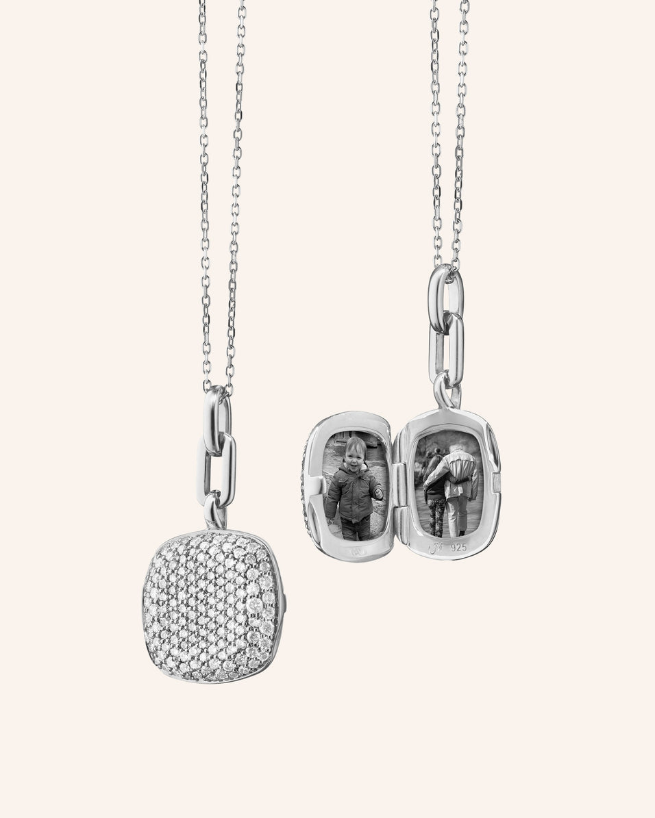 Slim "Rae" Sterling Silver Locket Necklace | Monica Rich Kosann