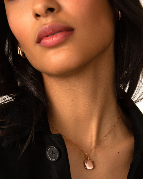"Viv" Slim 18K Rose Gold Locket | Monica Rich Kosann