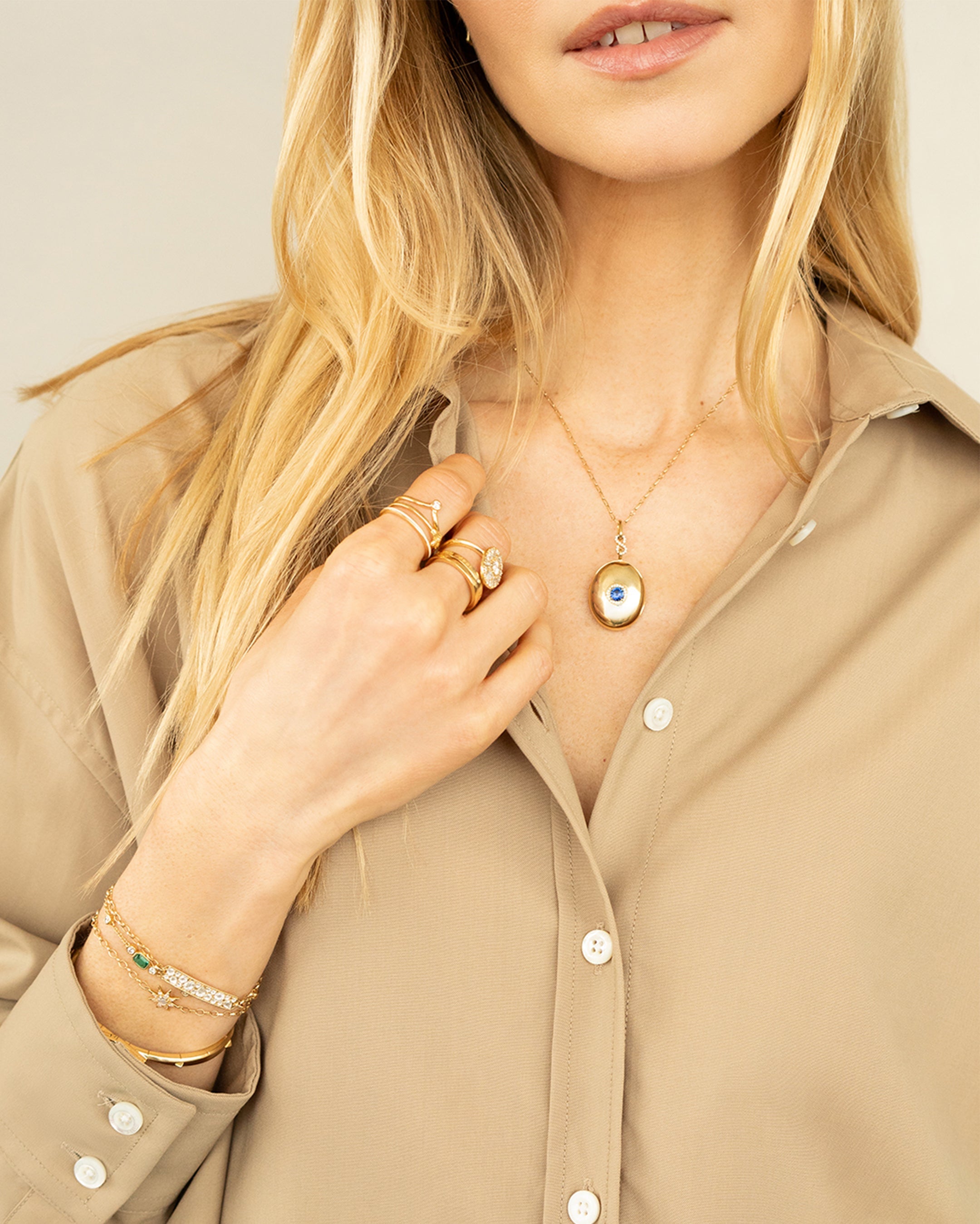 Sapphire Infinity Locket by Monica Rich Kosann