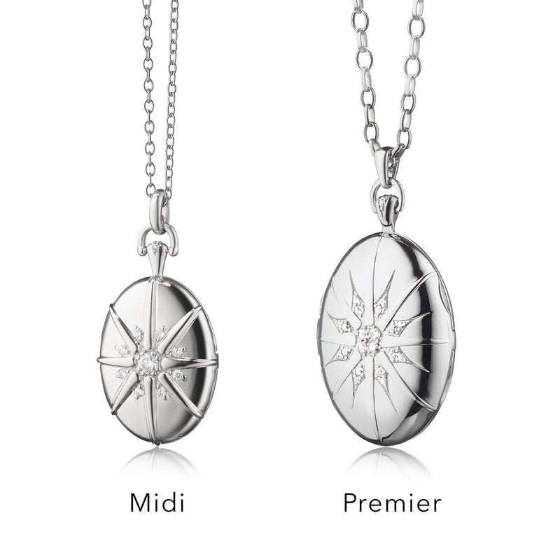 Four Image "Midi" Silver Star Burst Locket | Monica Rich Kosann