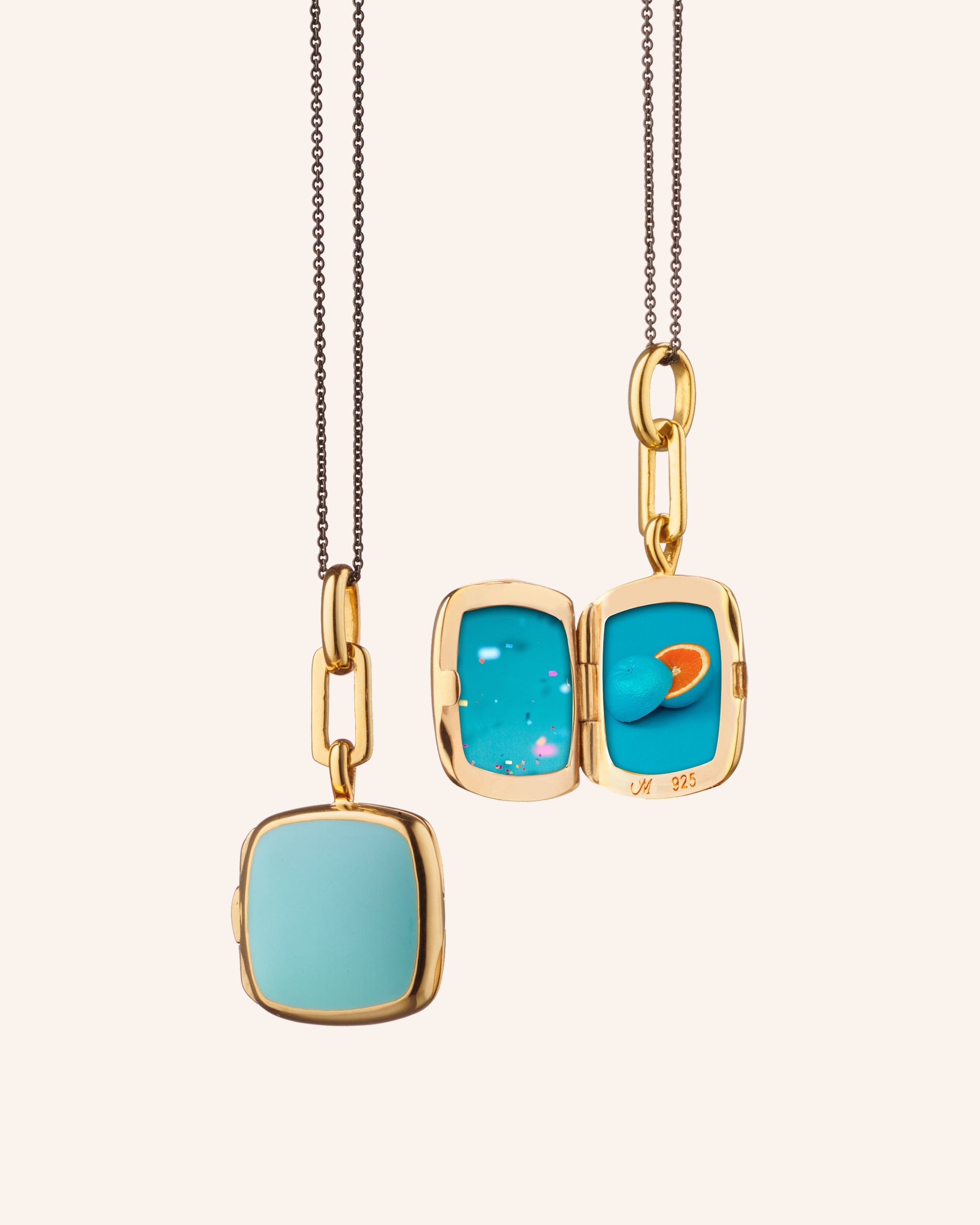 18K Gold Vermeil Locket - Turquoise | Monica Rich Kosann