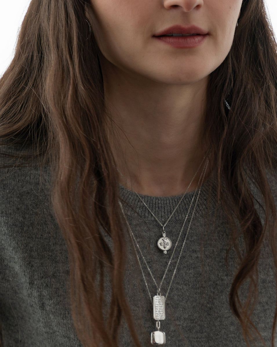 "Viv" Cushion Silver Locket | Monica Rich Kosann