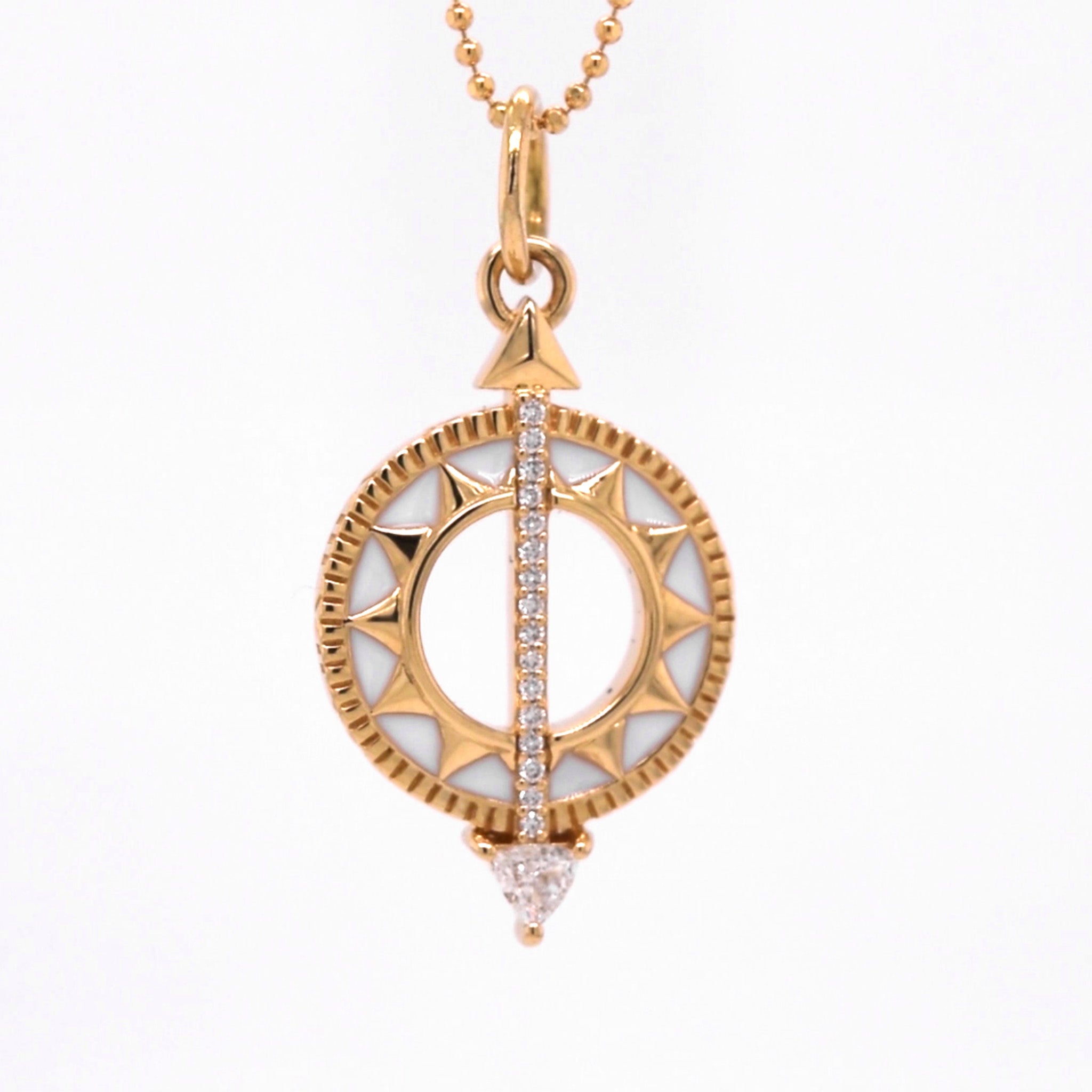 Mini White Enamel Sundial Charm | Monica Rich Kosann