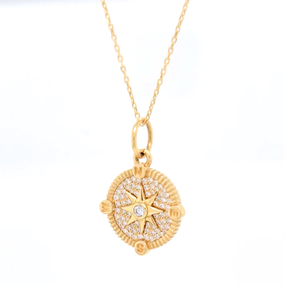 Mini "Adventure" Compass Charm With Diamonds | Monica Rich Kosann
