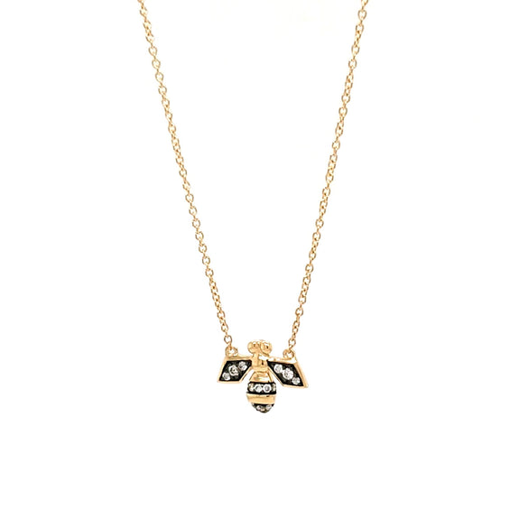 18K Gold Charm Necklace - Diamond Bee | Monica Rich Kosann