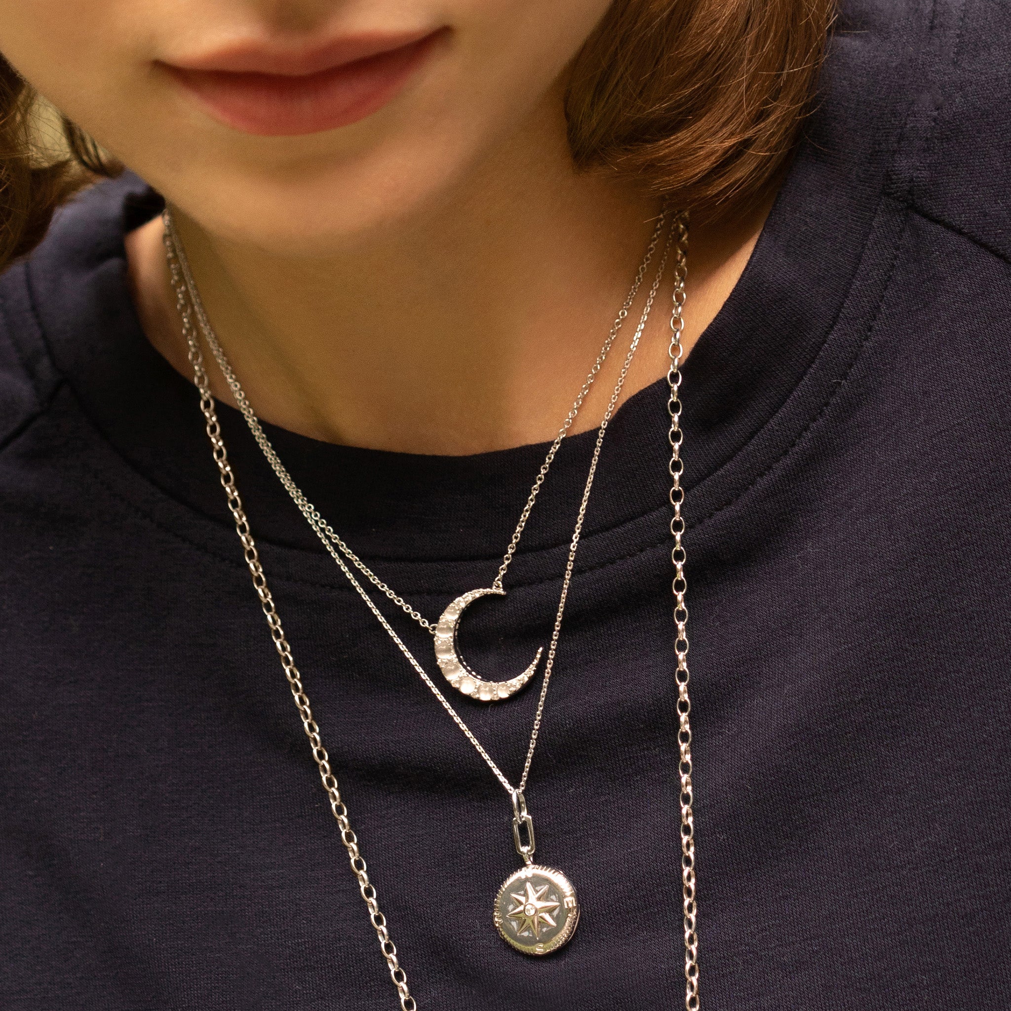 Sterling Silver Adventure Compass Necklace | Monica Rich Kosann