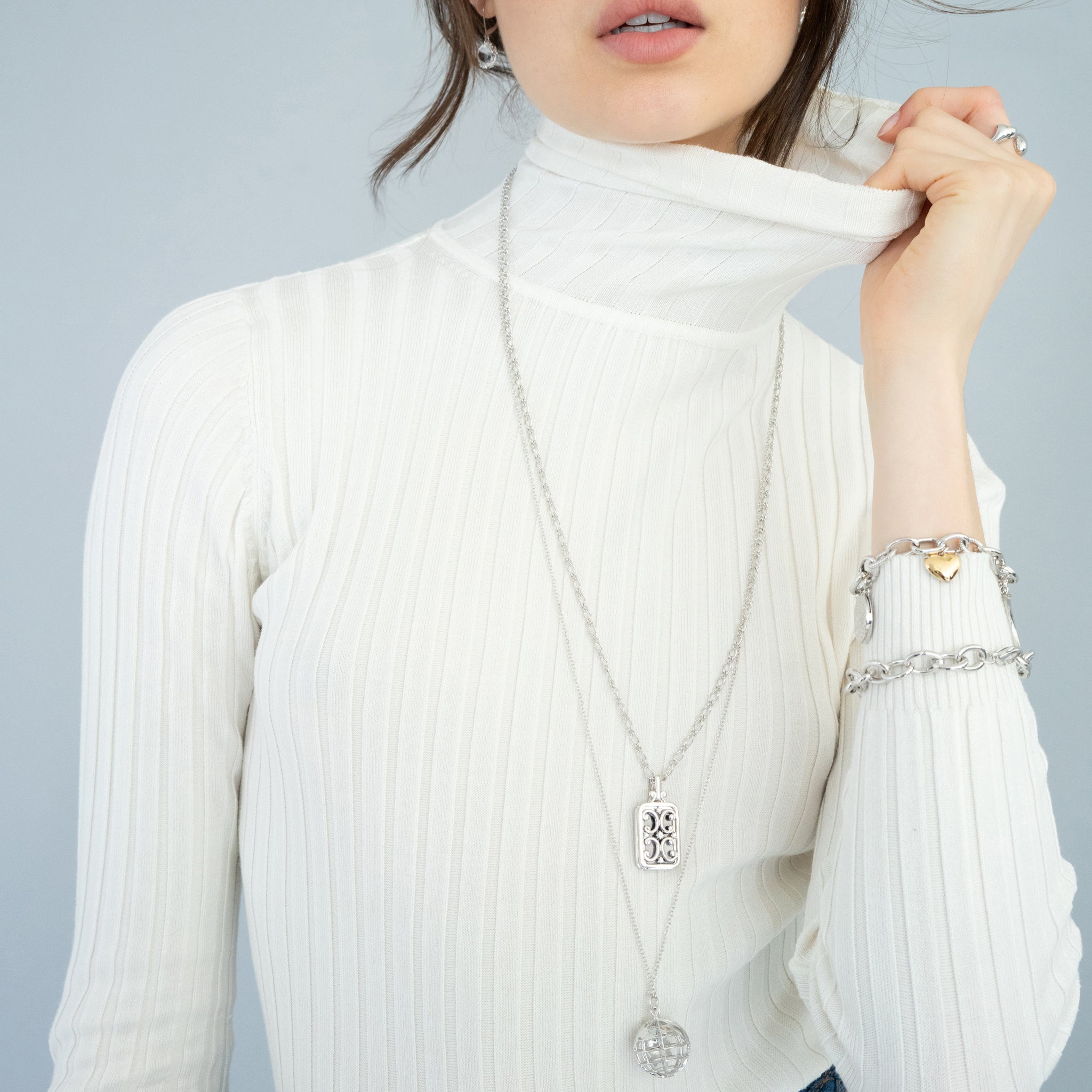 Rectangular Silver & Sapphire Gate Locket | Monica Rich Kosann