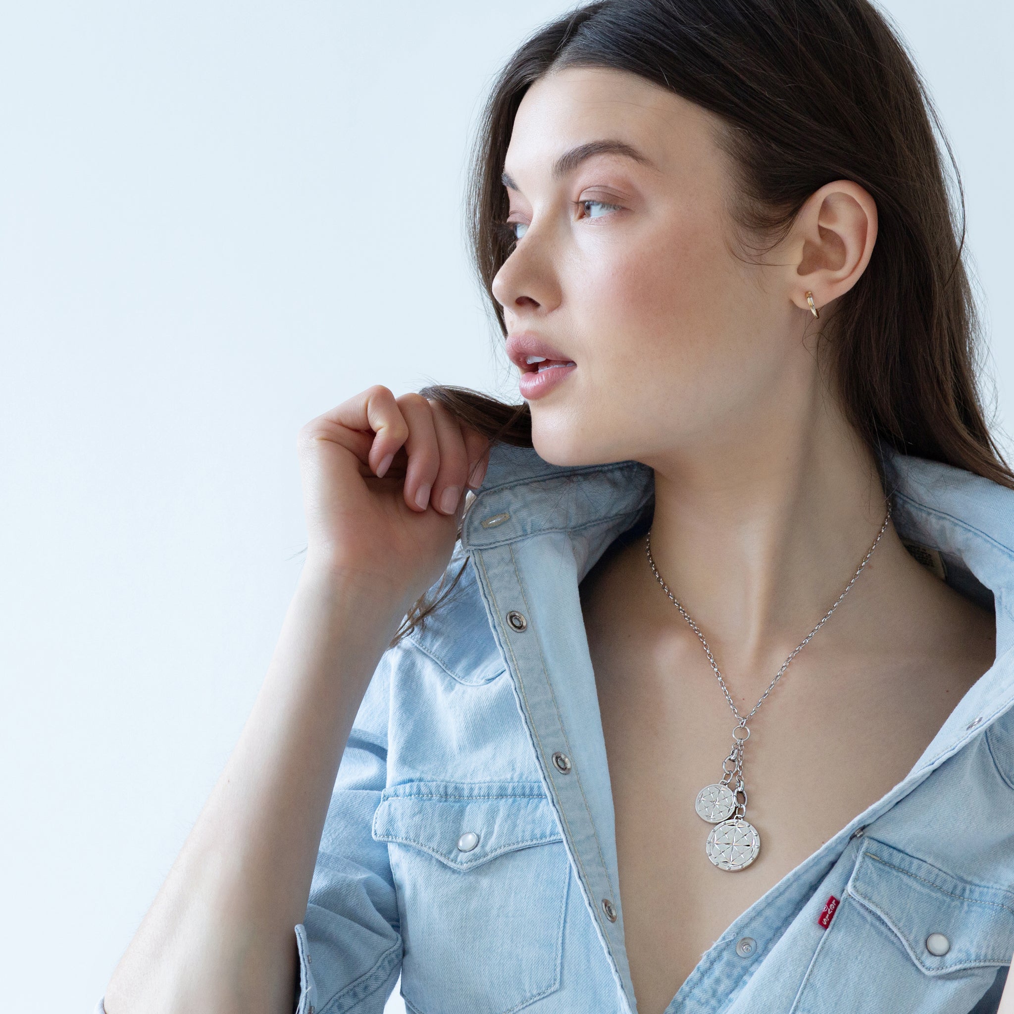 Sterling Silver Half Locket - Round Mosaic | Monica Rich Kosann